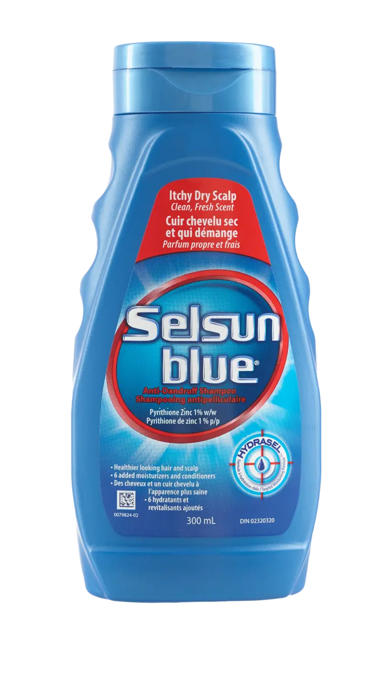 Shampooing antipelliculaire Cuir chevelu sec et qui démange | Selsun blue®